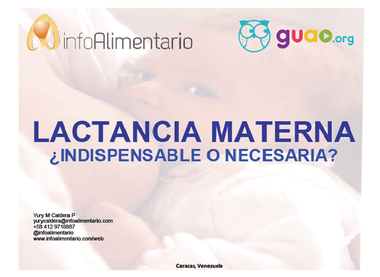 Lactancia Materna ¿indispensable O Necesaria Guao